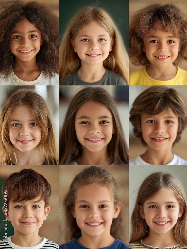 Happy children of diverse backgrounds smiling, close-up portraits ...