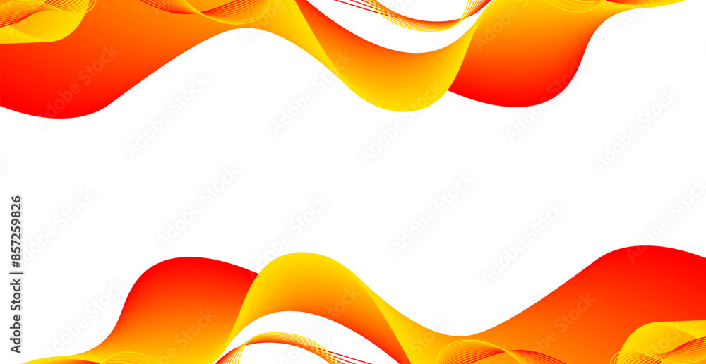Orange And Yellow Wave Lines Pattern Abstract Background. Modern Banner ...