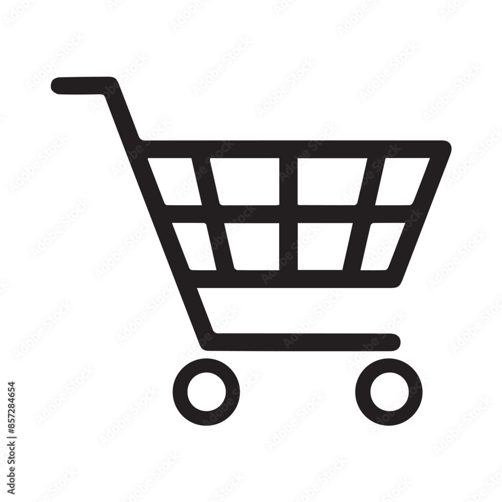 Shopping cart line art icon for apps and websites. Trolley linear flat ...