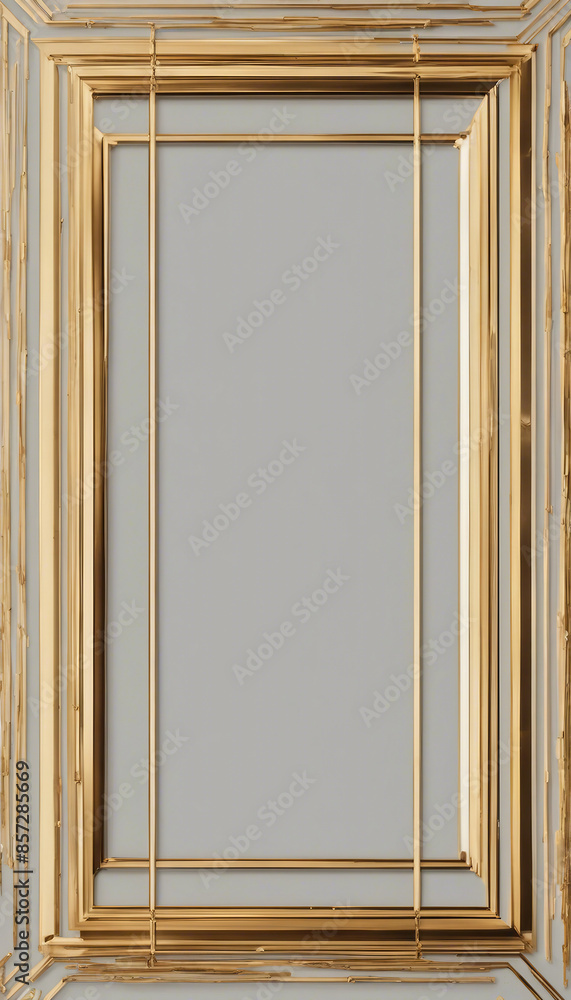 Double line rectangle golden frame isolated on transparent background ...