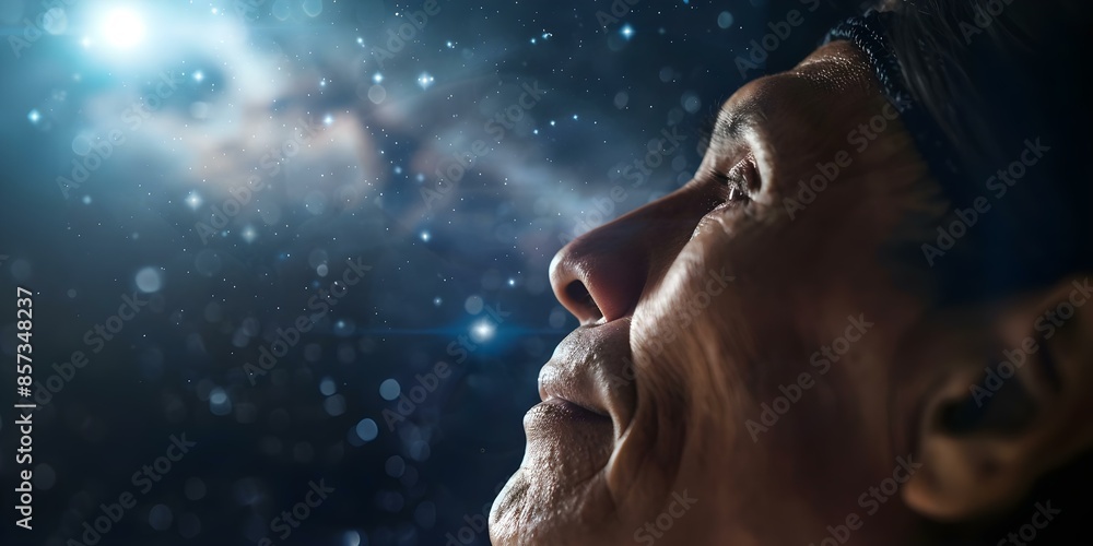 Native American man in space using EMDR therapy to process traumatic ...