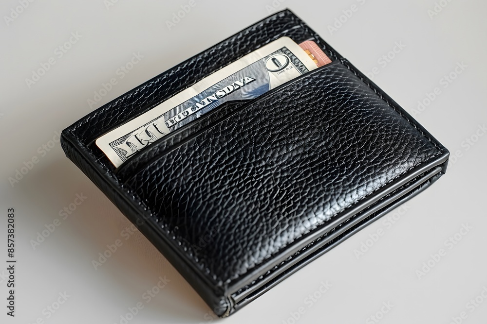 Wallet showing one dollar bill Stock Illustration | Adobe Stock