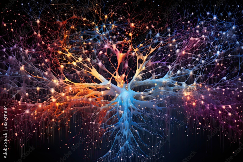 Neural network, visualization, human brain, analog, intricate, detailed ...