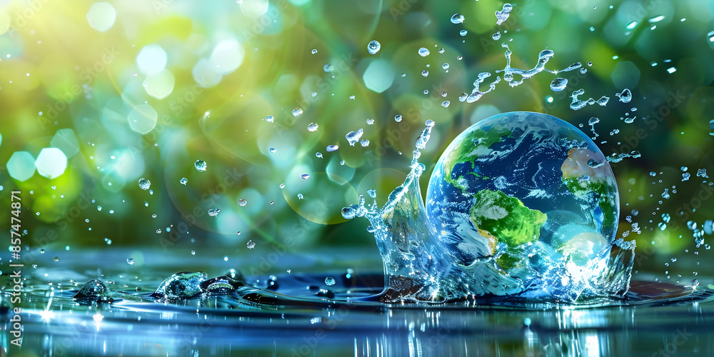 The World is 70% water - Glass depiction of our earth falling into ...