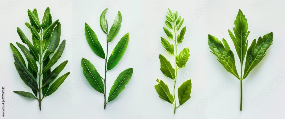 Botanical Illustration: The Life Cycle of Tea Leaves, Showcasing Three ...