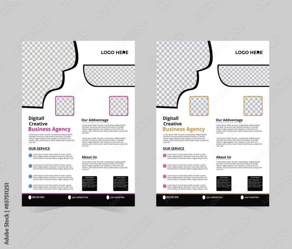 flyer design, blue color, Corporate Presentation Collection, Portfolio ...