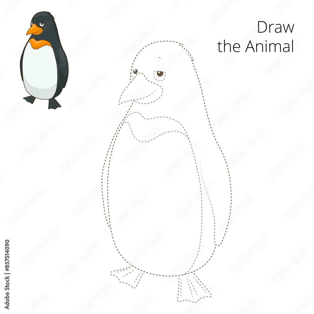 Learn to draw animal penguin colorful funny hand drawn PNG illustration ...