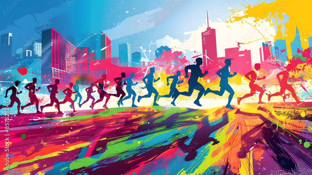 Marathon Finish Line Running Woman Athletics Sportswoman Games. Win ...