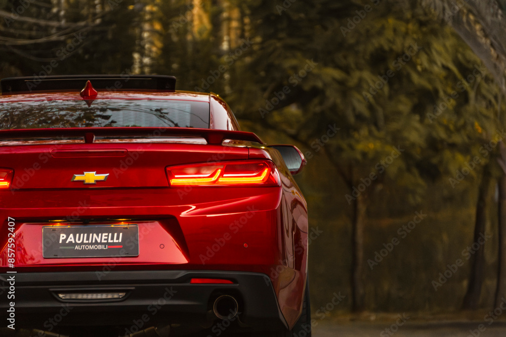 Chevrolet Camaro rear end taillight focused shot, Muscle Car rear end ...