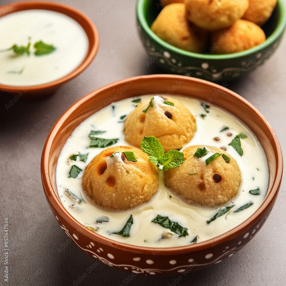 Indian popular food dahi vada also called dahi bhalla, dahi bhalle or ...