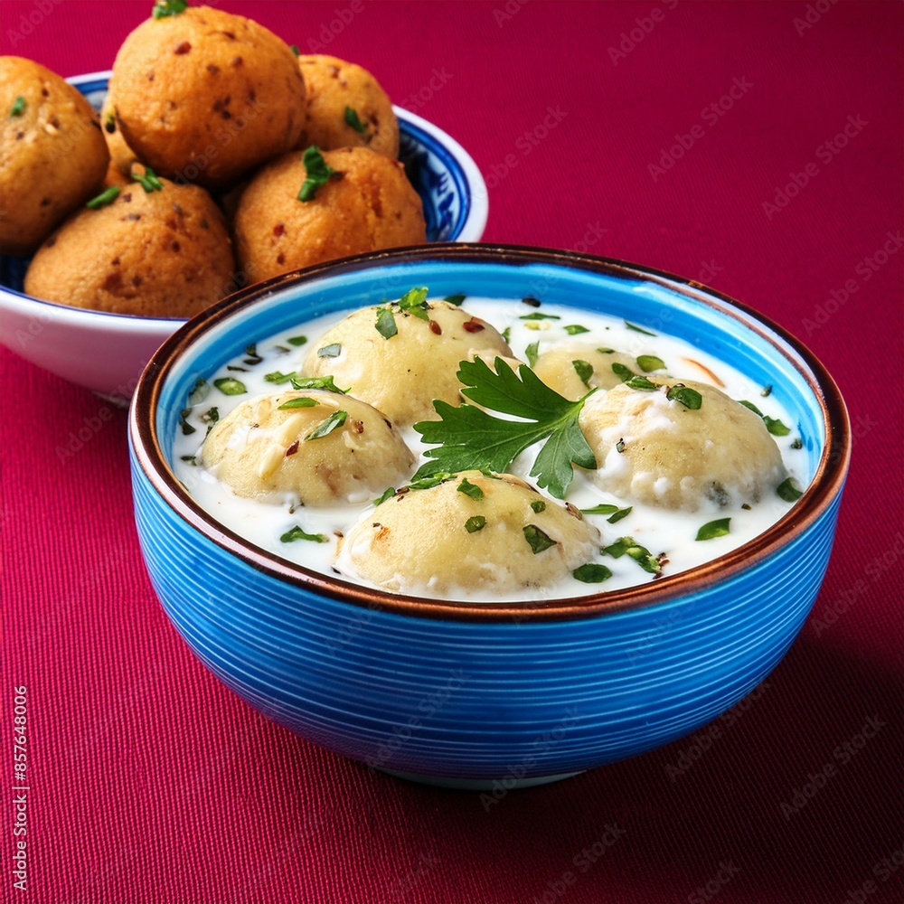 Indian popular food dahi vada also called dahi bhalla, dahi bhalle or ...