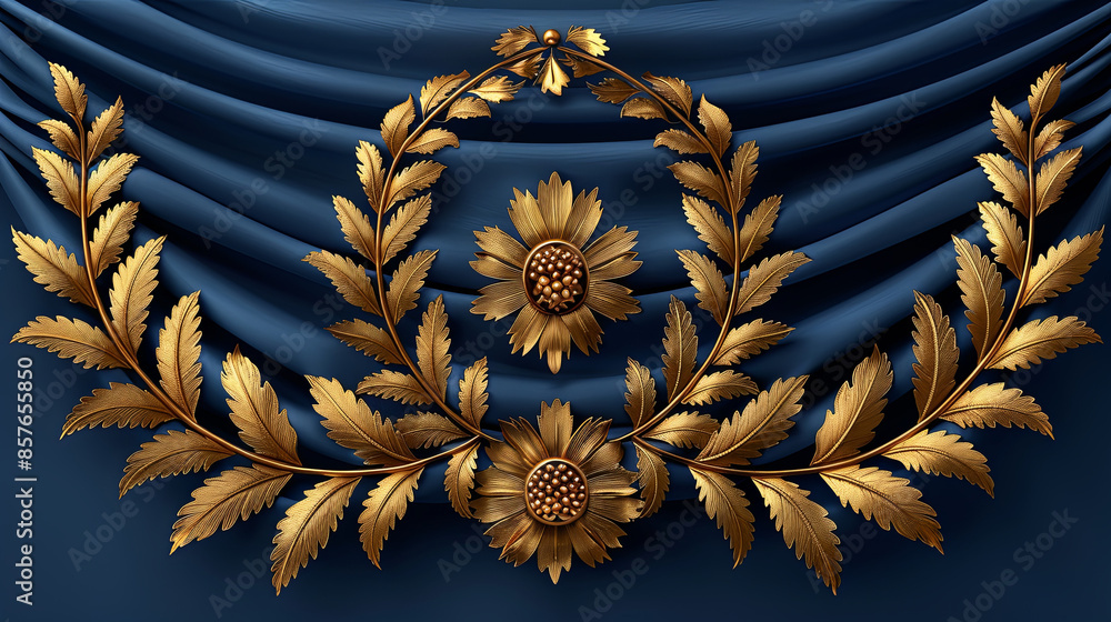 Classic Family Crest Design with Flag Elements in a Premium Color ...