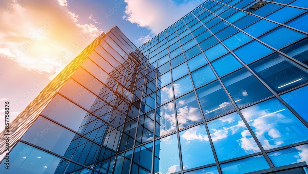 Ecofriendly glass office building designed for sustainability and ...