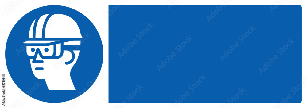 ISO mandatory safety signs head and eye protection required your custom ...