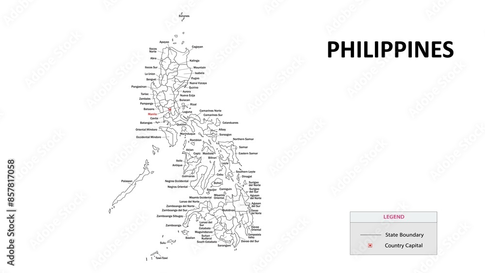 Philippines provinces Map. State and district map of Philippines ...