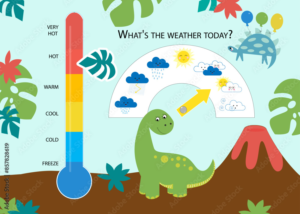 Printable dinosaur weather calendar, Weather Chart, Learning Weather ...