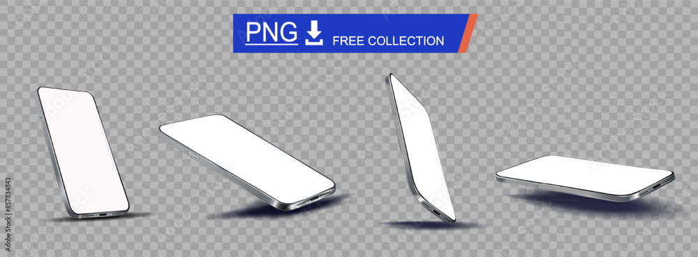 Presentation new smartphone model. Modern thin smartphone with blank ...