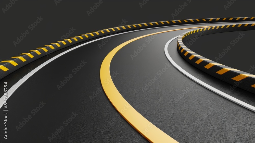 Route direction and navigation signs for a map, Realistic 3D modern ...