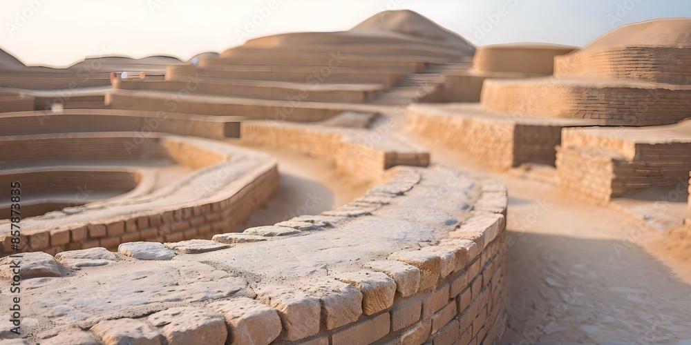 Historic Monuments of Mohenjo-daro in Sindh, Pakistan. Concept ...