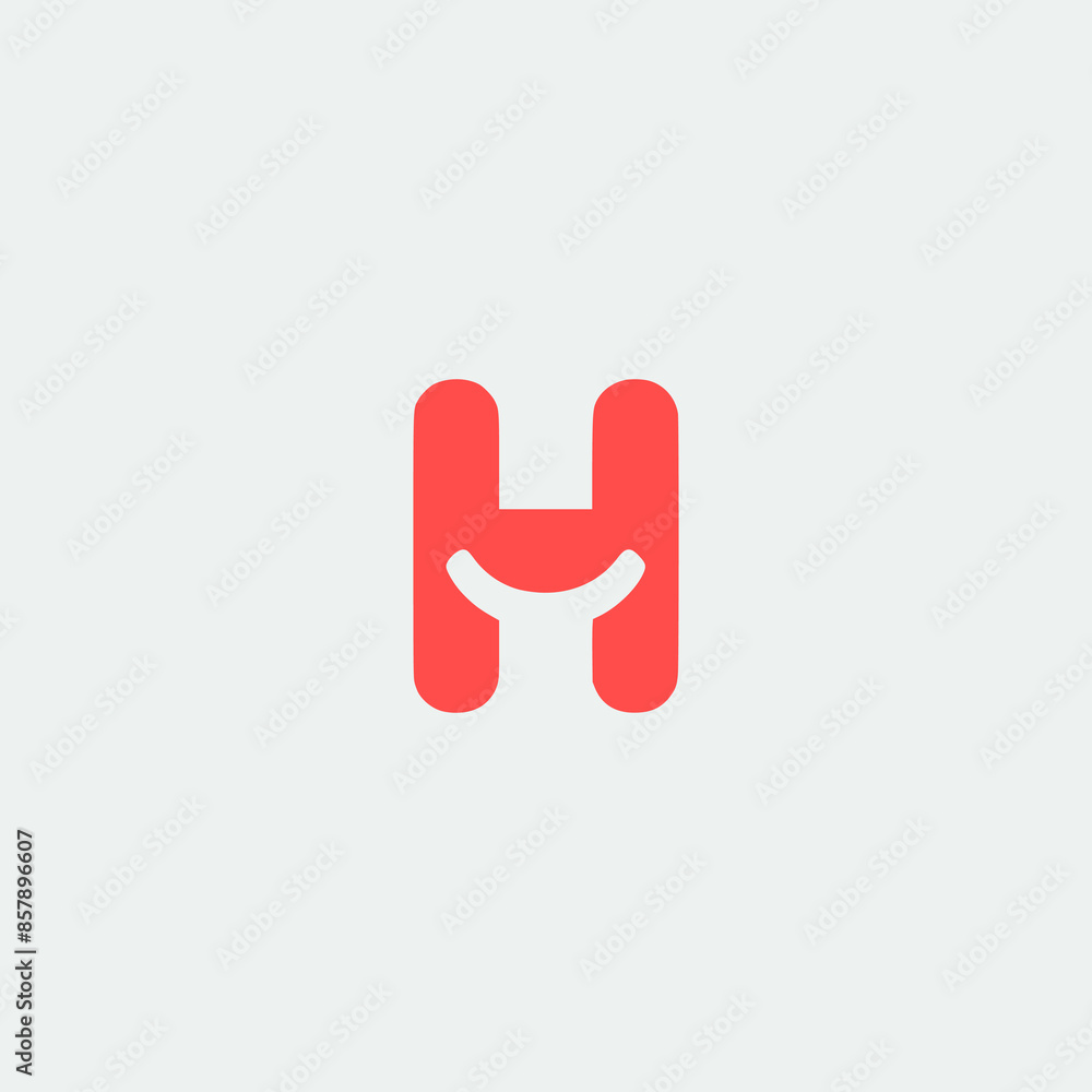 letter H smile professional logo vector illustration template design ...