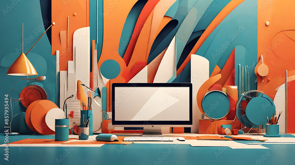 Abstract Design art concept contemporary modern background business ...