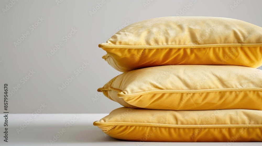 elegant pastel yellow cushions with glossy satin texture from polyhaven ...