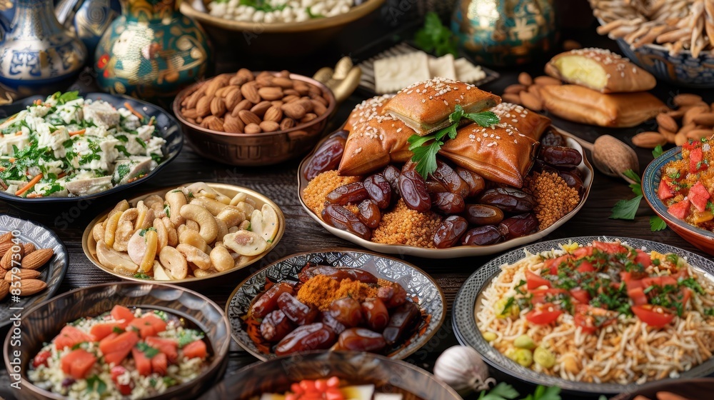 Sumptuous Spread Of Traditional Arabic Food Served During Ramadan ...