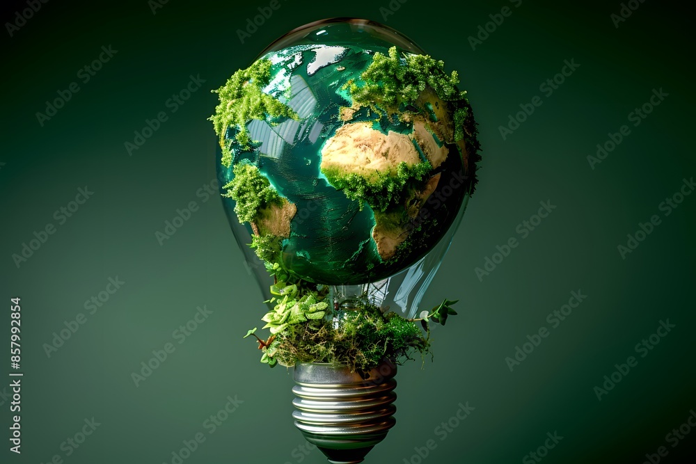 Eco-Friendly Light Bulb with Green Earth Design Sustainable Ideas for ...