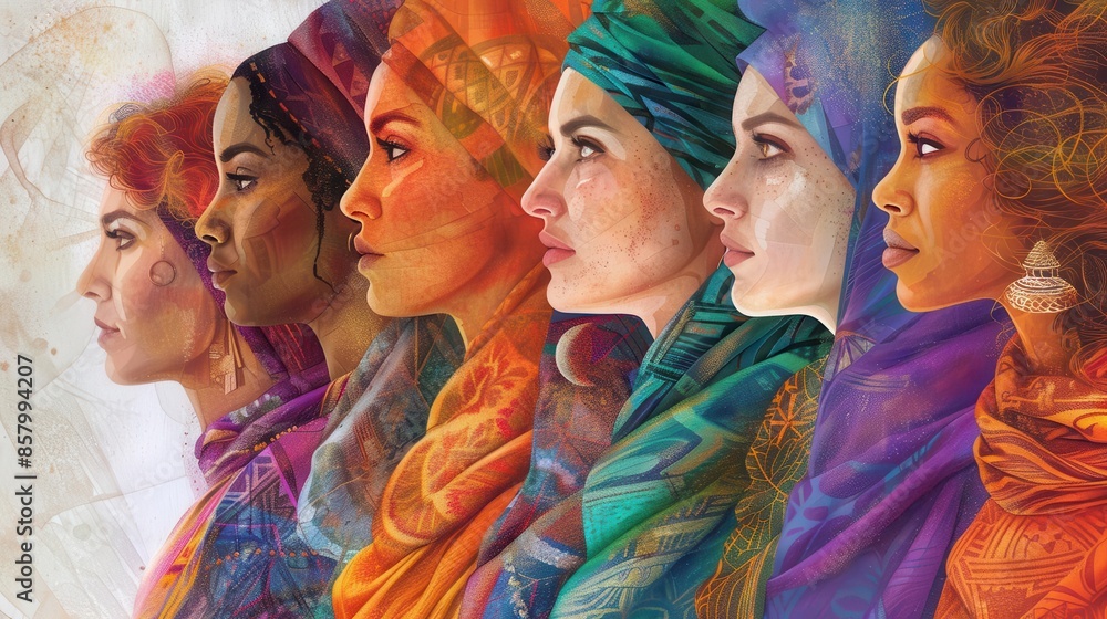 empowered diverse women of various ages cultures and faiths uniting ...