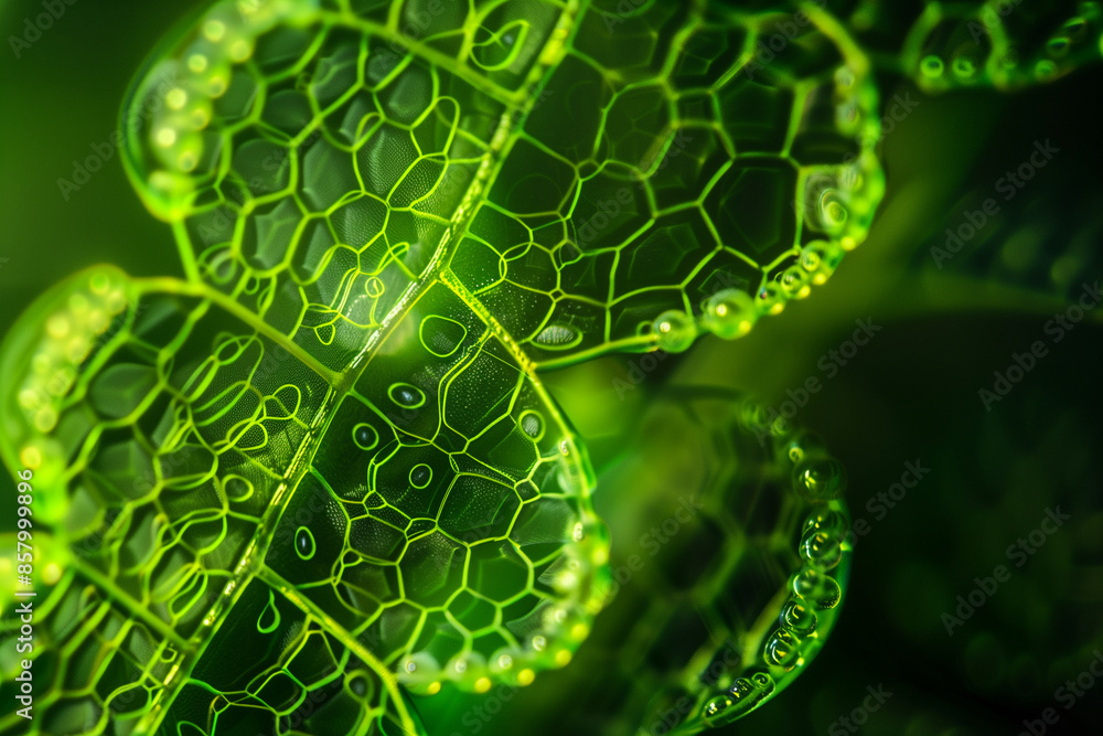 Microscopic science, molecular biological plant cell structures ...