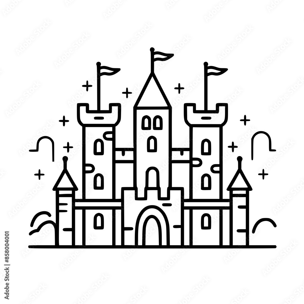 Image vectorielle Stock Princess palace, castle icon, castle, Castle ...