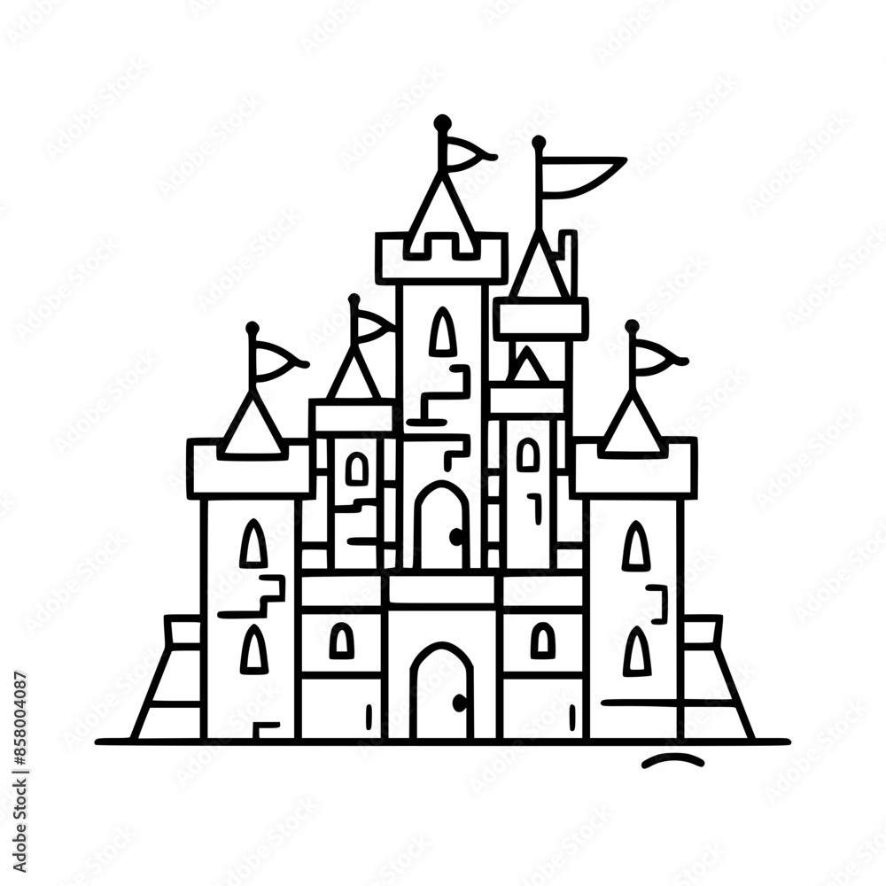Vector de Stock Princess palace, castle icon, castle, Castle png, Line ...