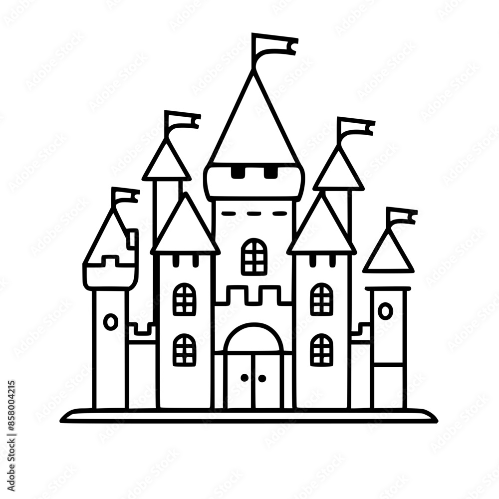 Vector de Stock Princess palace, castle icon, castle, Castle png, Line ...