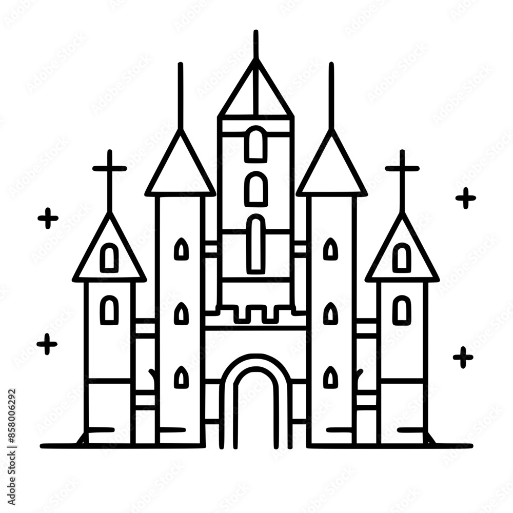 Princess palace, castle icon, castle, Castle png, Line Art Castle ...
