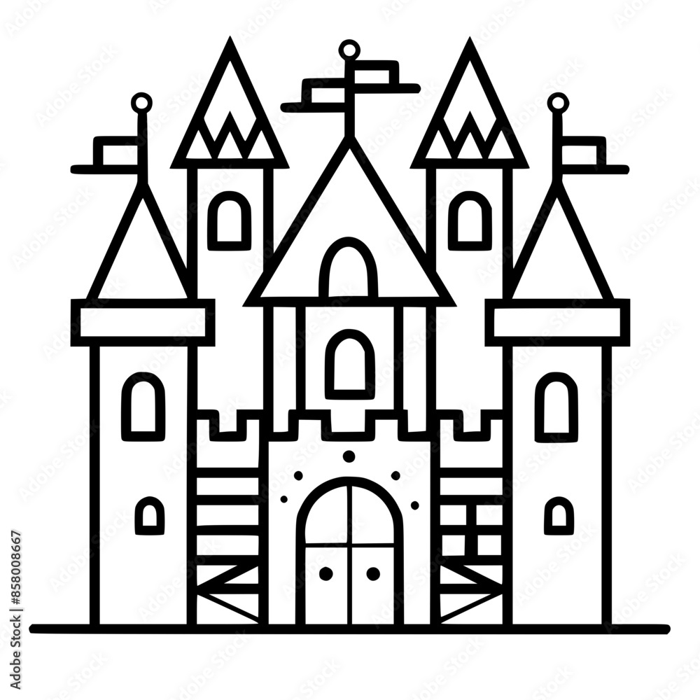 Image vectorielle Stock Princess palace, castle icon, castle, Castle ...