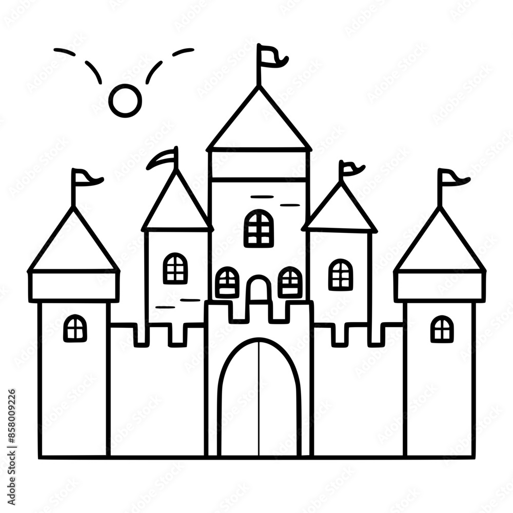 Image vectorielle Stock Princess palace, castle icon, castle, Castle ...