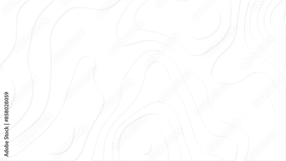 White paper cut topographic map patterns. Topography line map. White ...