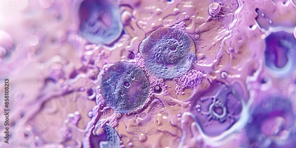 Microscopic Image of Oral Mucosa Cells Featuring Squamous Cells and ...