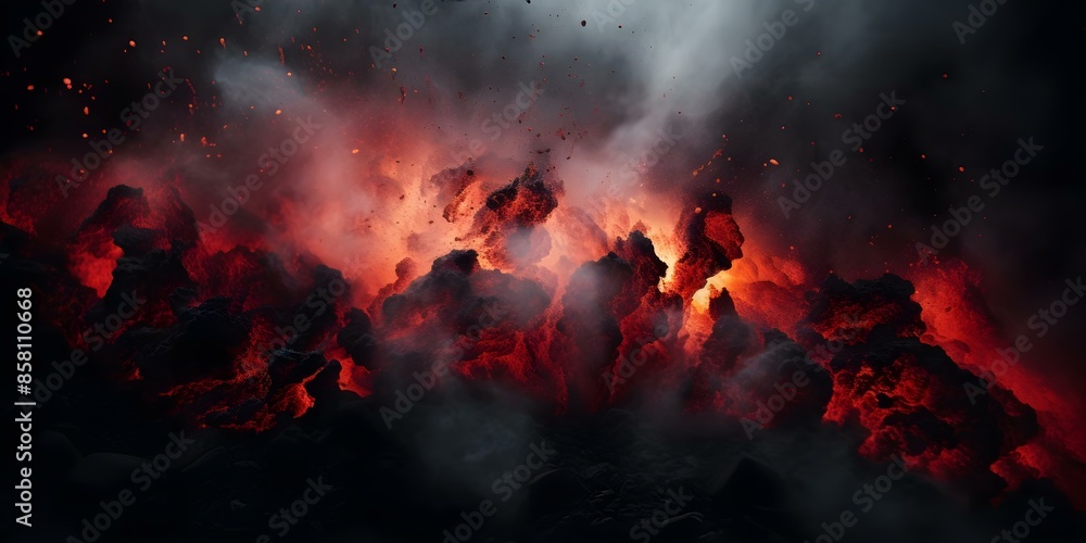 Stock-Illustration „Abstract minimalist design using volcanic symbols ...