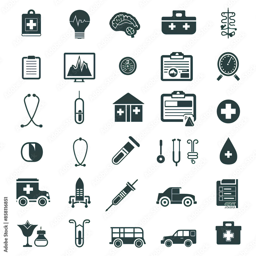 Explore our complete healthcare icon set, featuring solid vector icons ...