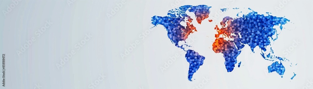 Illustration of a global map showing the prevalence of hepatitis B and ...