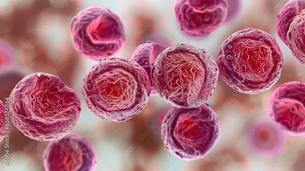 Magnified view reveals intricate structure of red blood cells ...