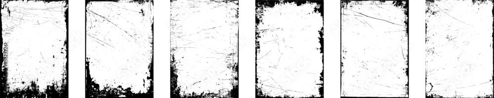 grunge border set. Decorative vintage frames borders background ...