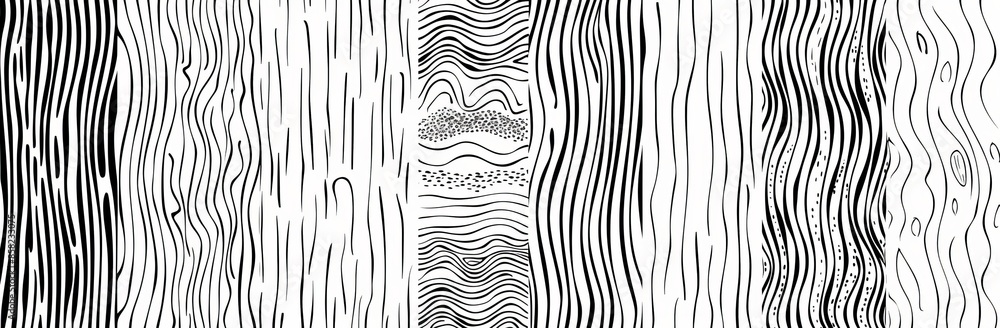 Hatching line texture set. Crosshatching, wood, rain, stippling ...