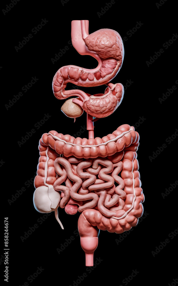 Human Digestive System Organs Chart Stock Illustration | Adobe Stock