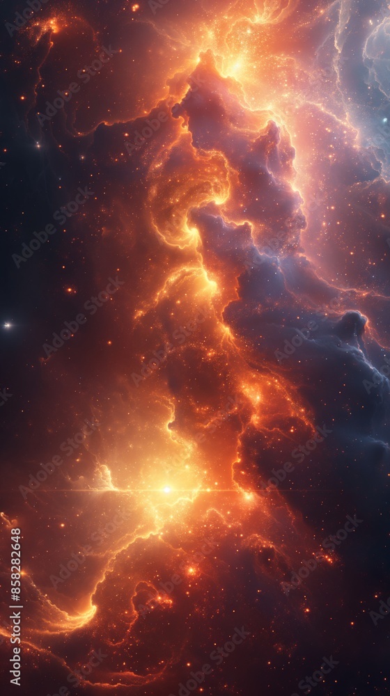 A breathtaking view of interstellar clouds and cosmic formations ...