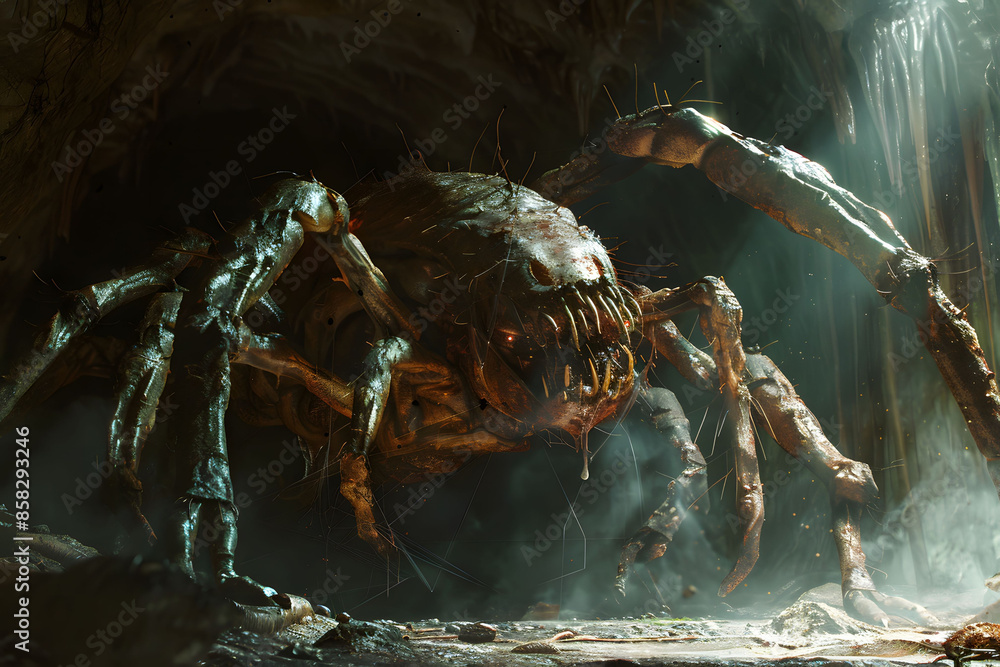 Dark Fantasy Monsters with Grotesque Forms and Menacing Auras in Creepy ...