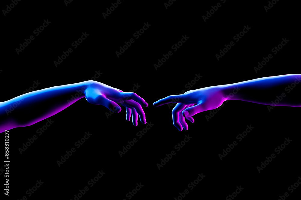 Hand to Hand. Abstract Imitation of Michelangelo's the Creation of Adam ...