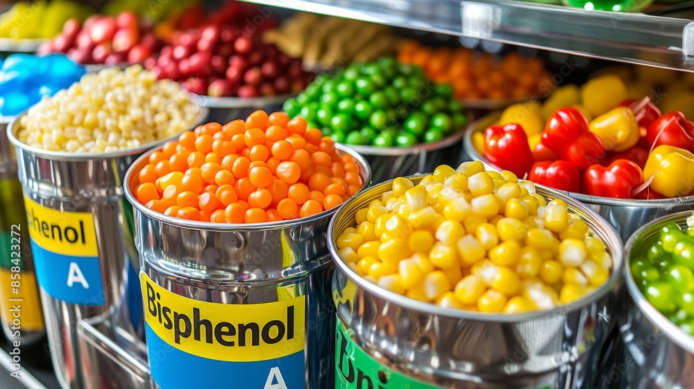 Health risks Bisphenol A warning on plastic food packaging highlighting ...