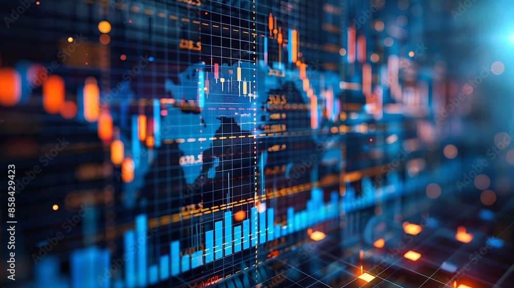 Visualizing the Pulse of the Digital Economy Stock Illustration | Adobe ...